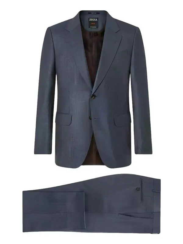 Zegna Teal Wool Suit - Blue