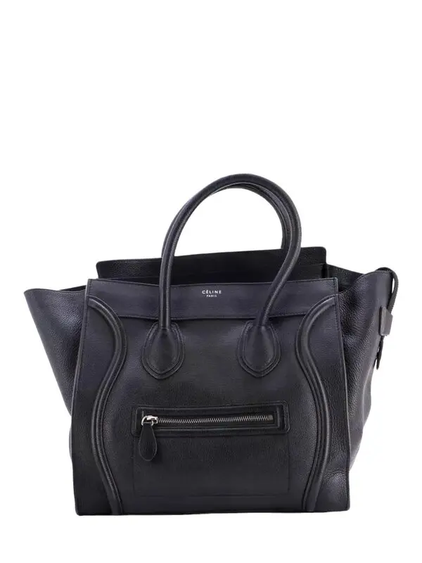 Celine Luggage Bag Grainy Leather Mini Tote - Black