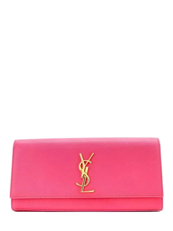 Saint Laurent Classic Monogram Leather Long Clutch - Pink
