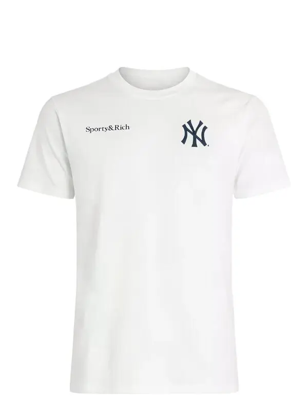 SPORTY & RICH Yankees Curve T-shirt - White