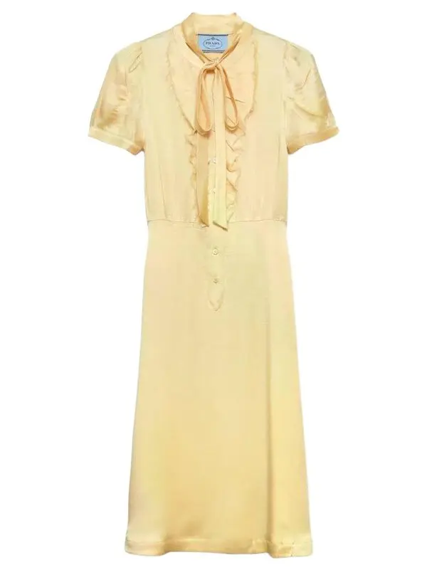 Prada Satin Crepe Dress - Yellow