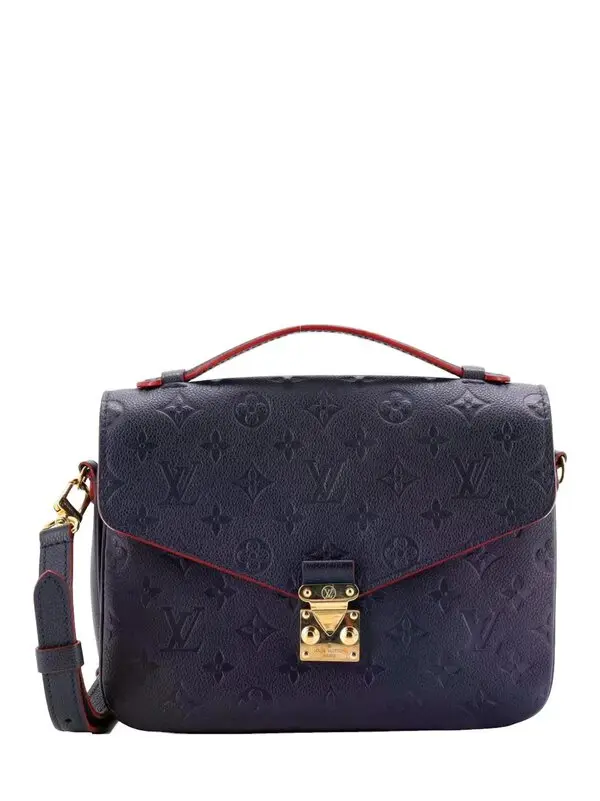 LOUIS VUITTON Pochette Metis Monogram Empreinte Leather Crossbody Bag - Blue