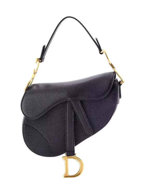 Dior Saddle Handbag Leather Mini Shoulder Bag - Black