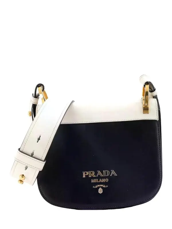 Prada Pionniere Saddle City Calfskin Small Crossbody Bag - Black