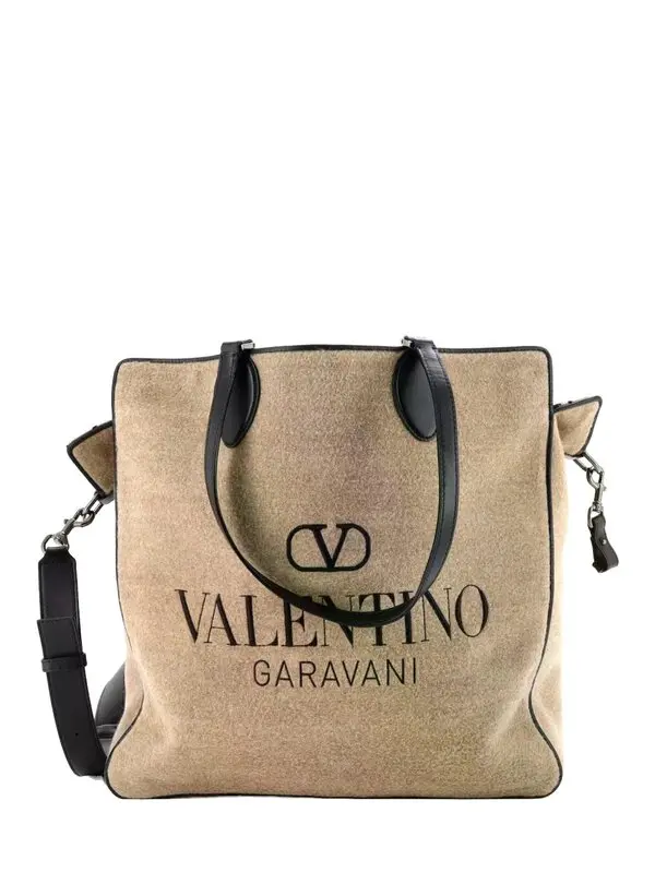 Valentino Garavani Reversible Toile Iconograph Fabric Medium Tote Bag - Neutrals