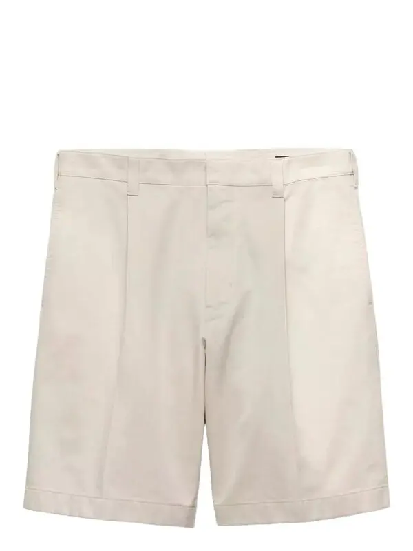 Prada Cotton Bermuda Shorts - Neutrals