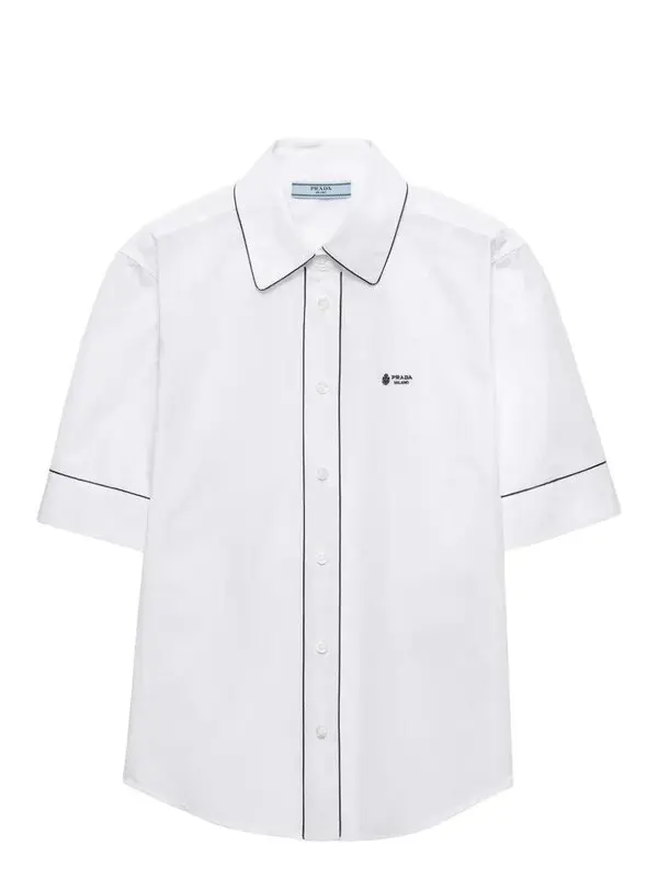 Prada Short-sleeved Poplin Shirt - White