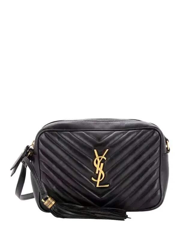 Saint Laurent Lou Camera Bag Matelasse Chevron Leather Small - Black