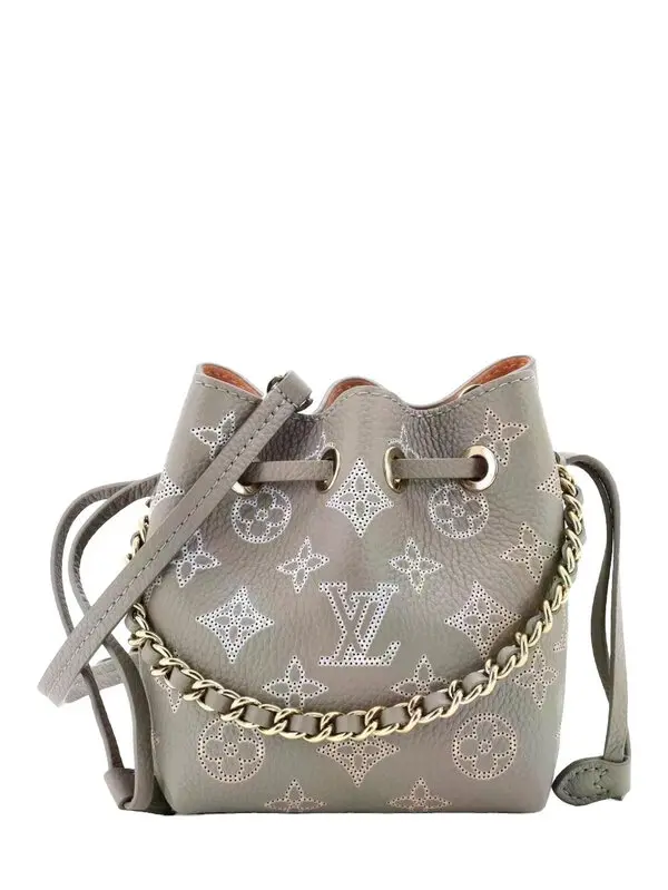 LOUIS VUITTON Bella Flight Mode Mahina Leather Pico Bucket Bag - Grey