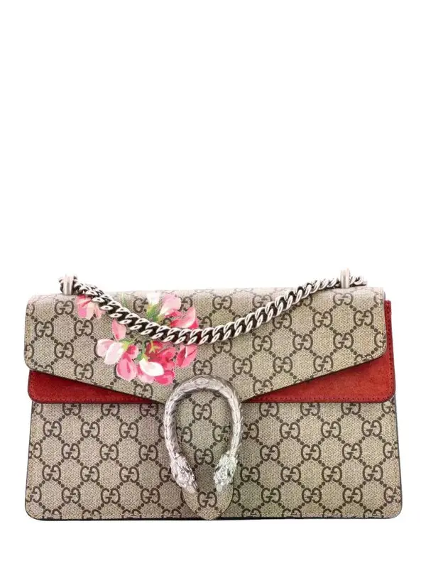 Gucci Dionysus Blooms Print Gg Coated Canvas Medium Shoulder Bag - Red