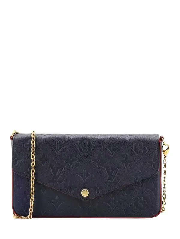 LOUIS VUITTON Felicie Pochette Monogram Empreinte Leather Crossbody Bag - Blue