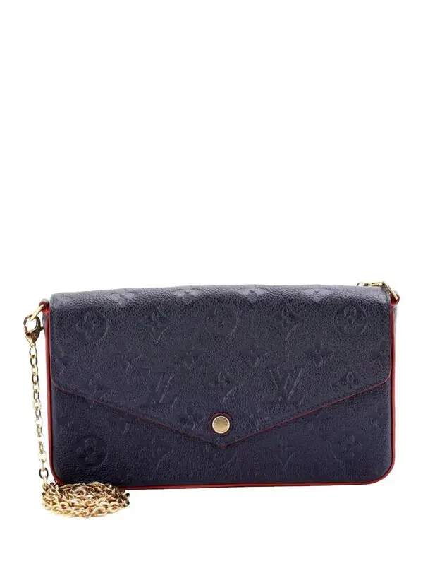 LOUIS VUITTON Felicie Pochette Monogram Empreinte Leather - Blue