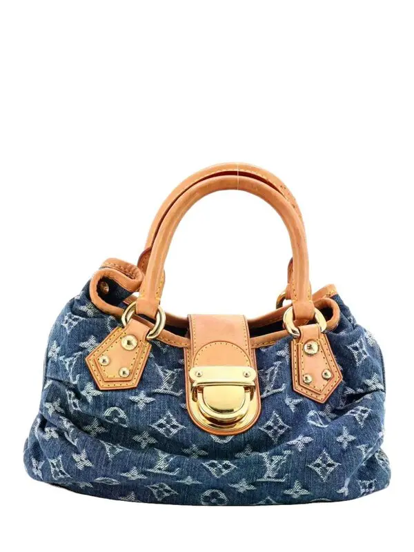 LOUIS VUITTON Pleaty Handbag Denim Satchel - Blue