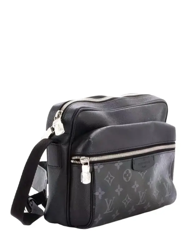 LOUIS VUITTON Outdoor Messenger Bag Monogram Taigarama - Black
