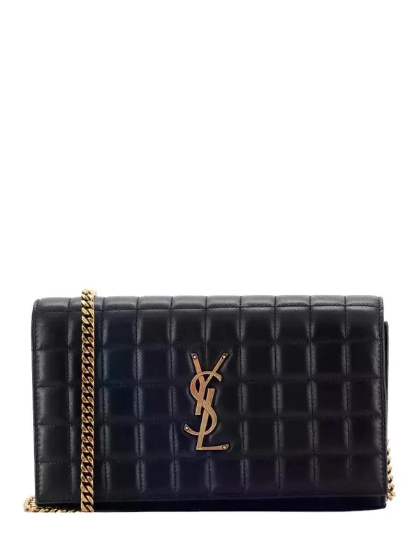 Saint Laurent Cassandre Wallet On Chain Quilted Leather Crossbody Bag - Black