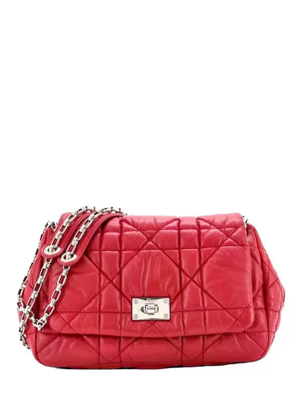 Dior Milly La Foret Cannage Quilt Lambskin Small Shoulder Bag - Red