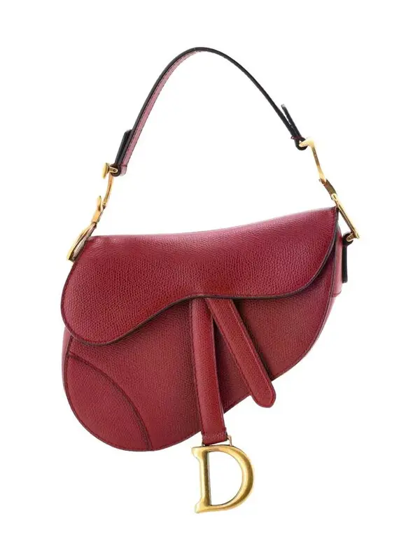 Dior Saddle Handbag Leather Mini Shoulder Bag - Red