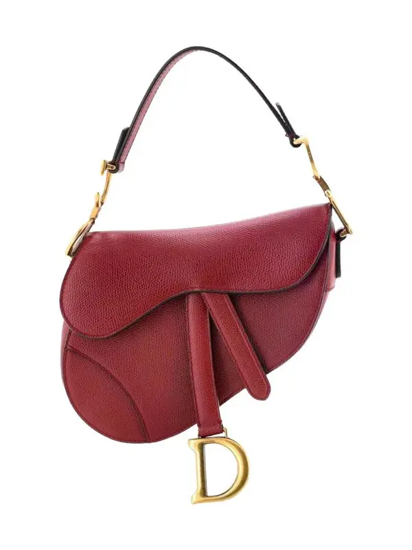 Dior Saddle Handbag Leather Mini Shoulder Bag - Red