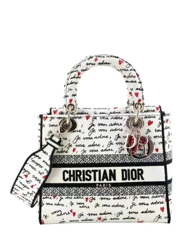 Dior Lady D-lite Embroidered Canvas Satchel - Multicolour