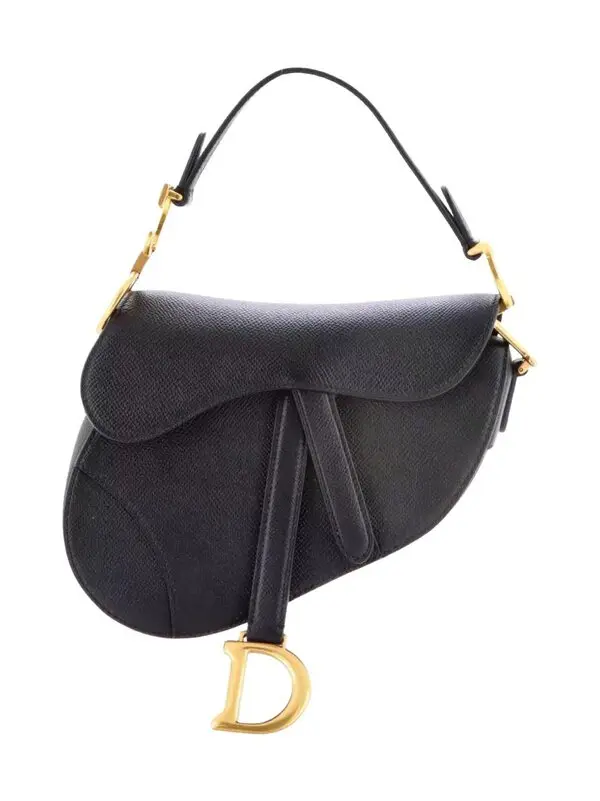 Dior Saddle Leather Mini Shoulder Bag - Black