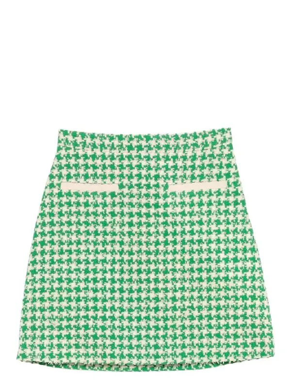 Valentino Garavani Houndstooth Mini Skirt - Green