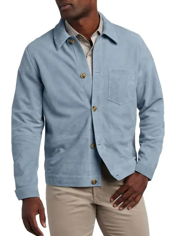 David Donahue City Suede Jacket - Cloud Blue