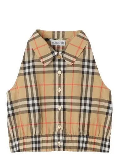 Burberry Check Cotton Shirt - Sand Beige