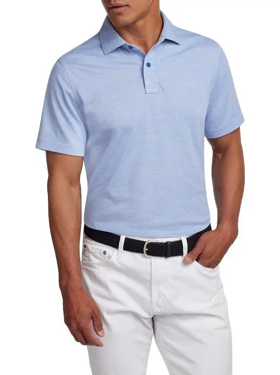David Donahue Connery Cotton Polo - Tidal Blue