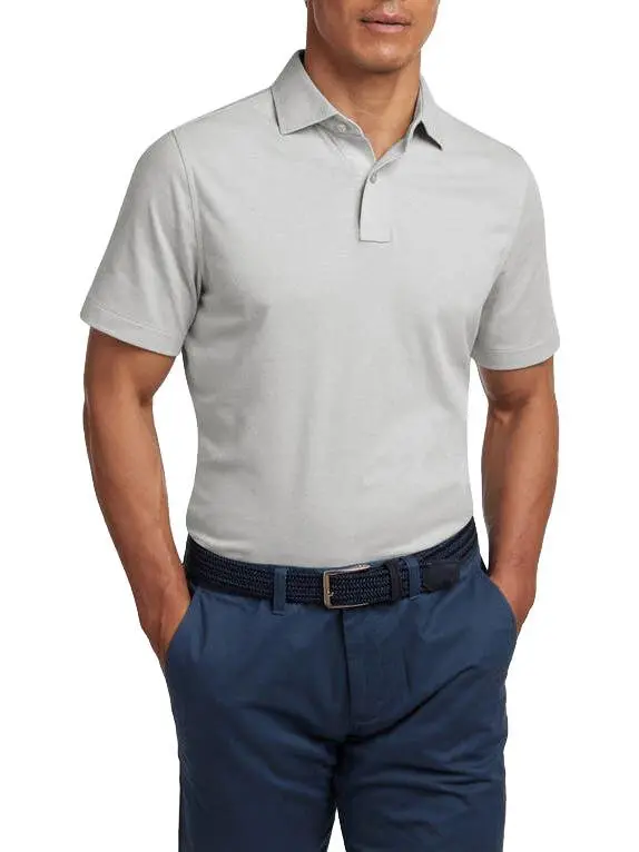 David Donahue Connery Cotton Polo - Pearl