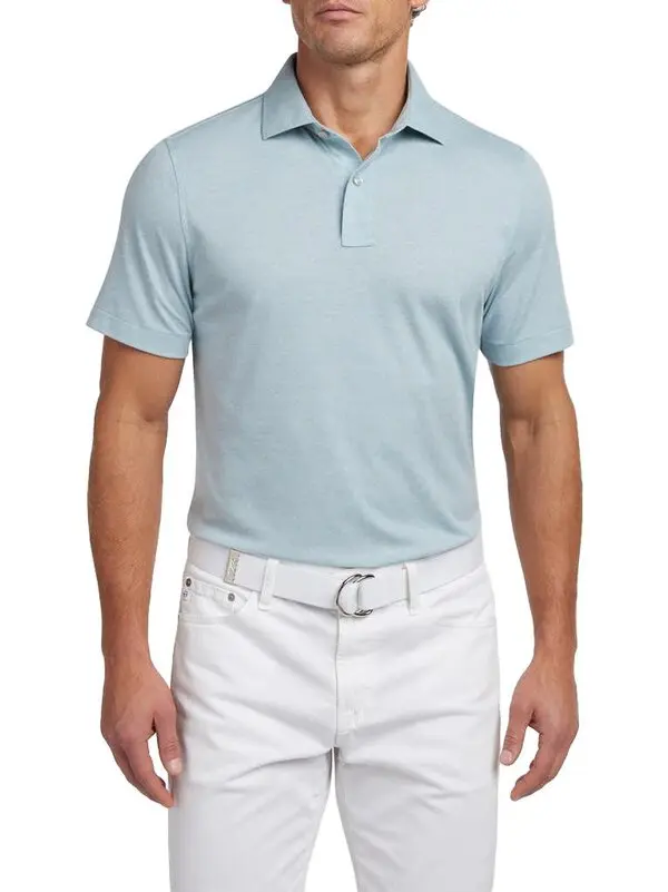 David Donahue Connery Cotton Polo - Beach Glass