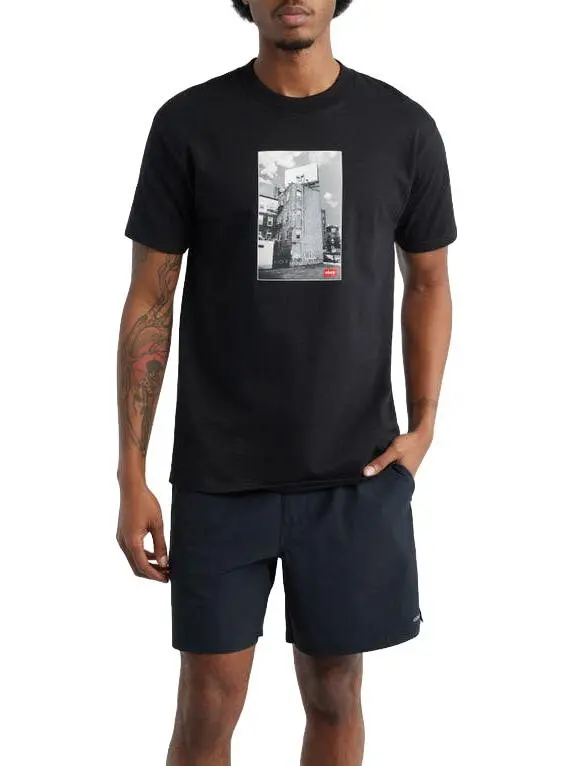 Obey Boston Billboard Cotton Graphic T-shirt - Black