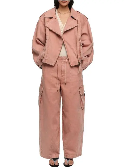 Bimba Y Lola Denim Double-breasted Jacket - Peach