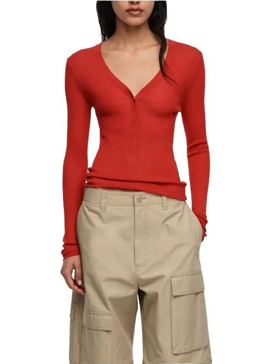 Bimba Y Lola Fitted Ribbed Sweater - Red