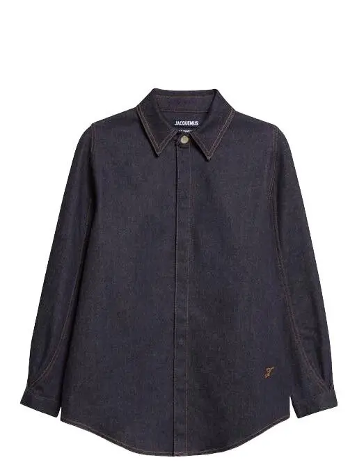 Jacquemus La Chemise Amelo De-nîmes Denim Shirt - Dark Navy
