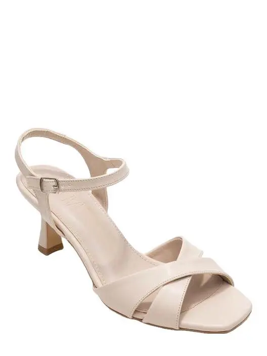 PROLOGUE SHOES Melin Cross Strap Stiletto Sandal - Beige