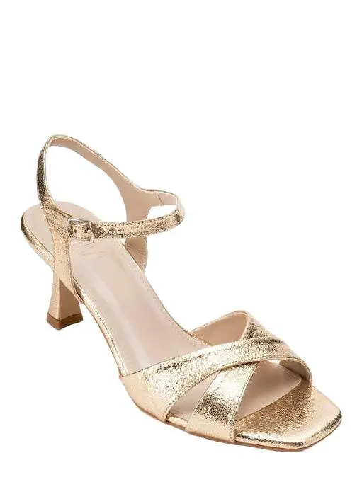 PROLOGUE SHOES Melin Cross Strap Stiletto Sandal - Gold