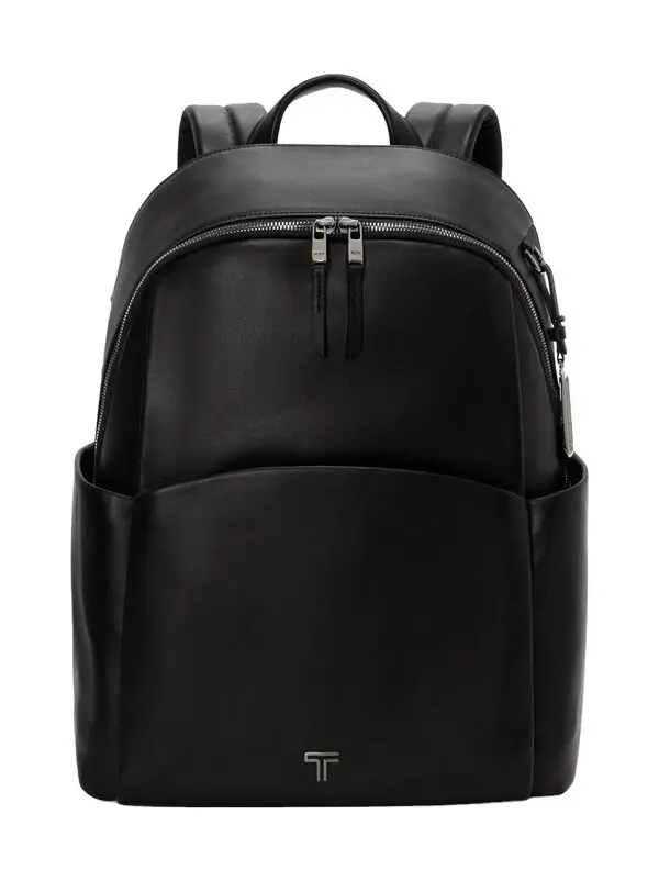 Tumi Large Leather Backpack - Black/gunmetal