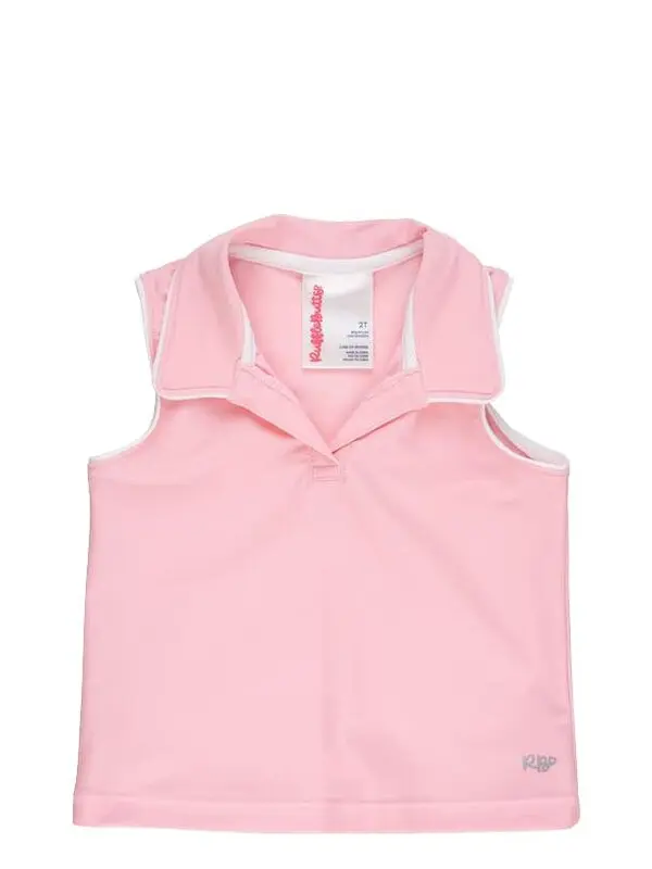 RUFFLEBUTTS Upf 50+ Sleeveless Active Polo Top - Pink