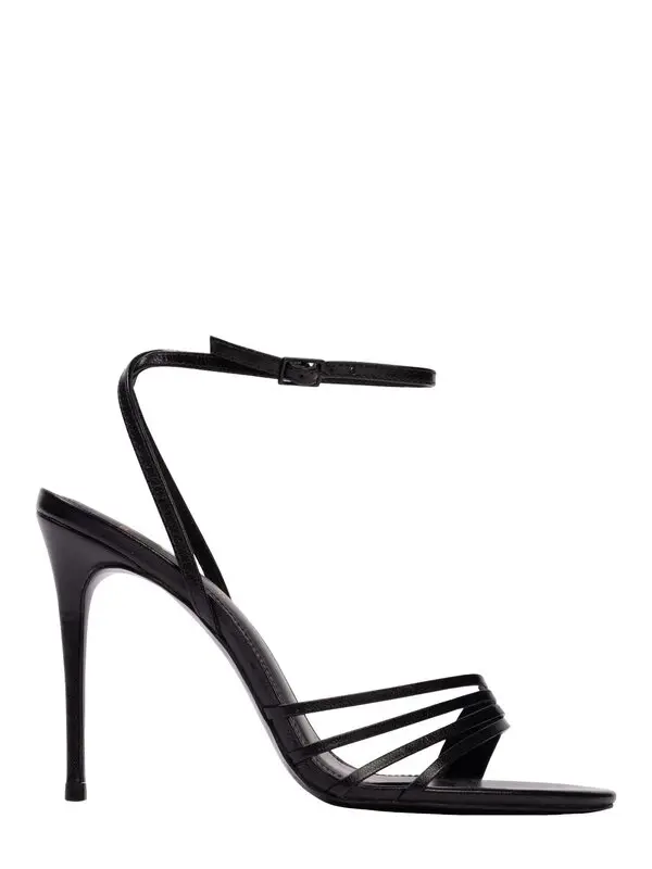 BLACK SUEDE STUDIO Ella 100 Sandal - Black Leather