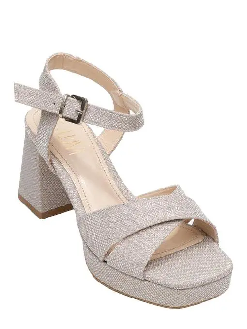 PROLOGUE SHOES Lisbon Platform Block Heel Sandal - Gold