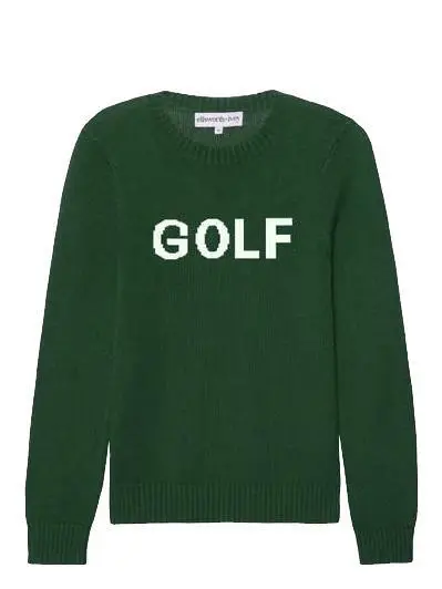 ELLSWORTH + IVEY Classic Golf Crewneck - Green/ivory