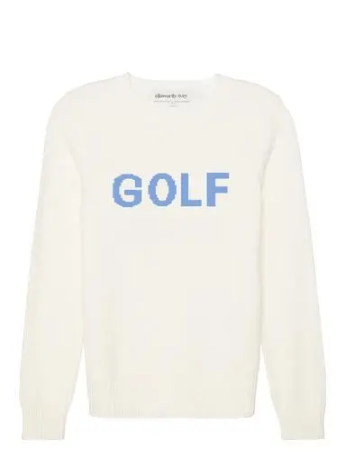 ELLSWORTH + IVEY Classic Golf Crewneck - Ivory/cornflower