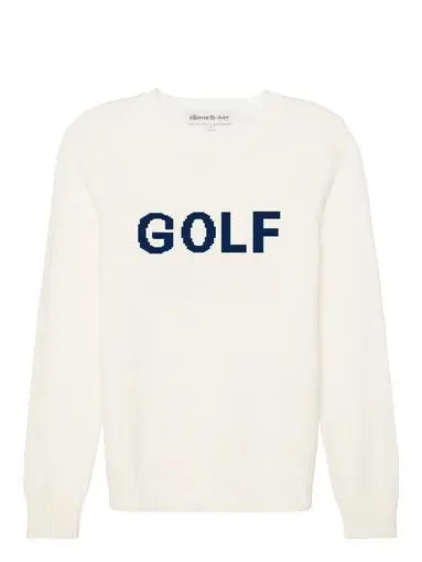 ELLSWORTH + IVEY Classic Golf Crewneck - Ivory/navy