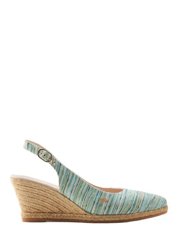 VISCATA Palomera Canvas Espadrille Wedges - Multicolor Blue