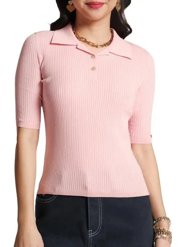 FRANCES VALENTINE Krissy Polo Rib Knit - Pink