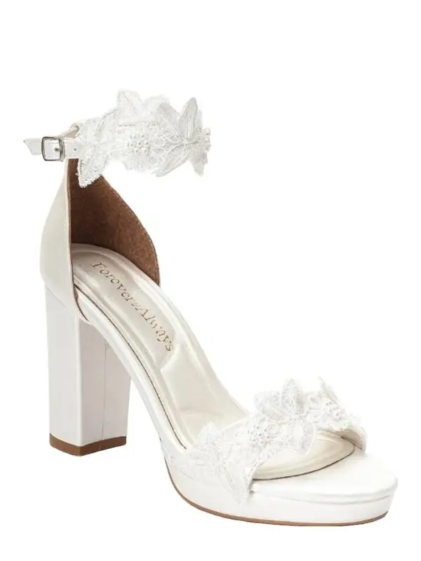 FOREVER & ALWAYS SHOES Isadora Lace Bridal Heel - Ivory