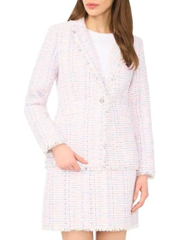 CECE DUPRAZ Frayed Edge Tweed Blazer - New Ivory