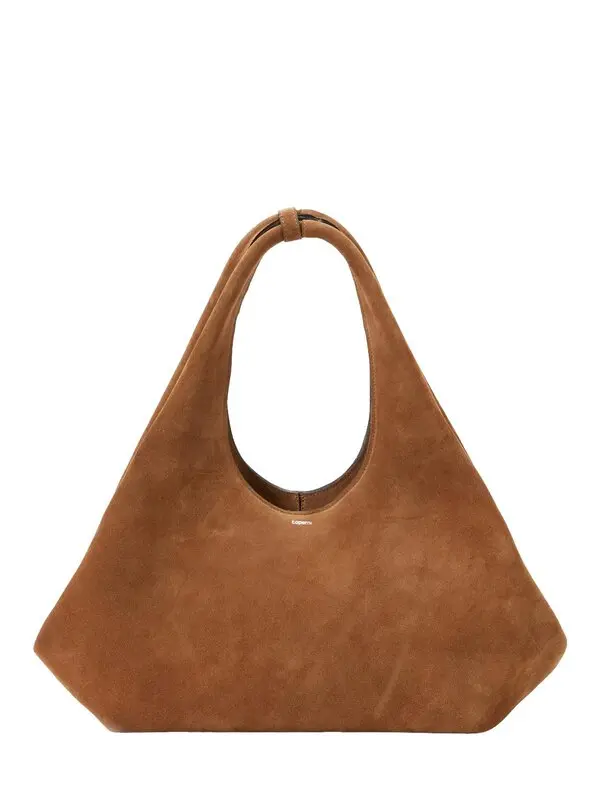 Coperni Folded Suede Tote - Brown Dark
