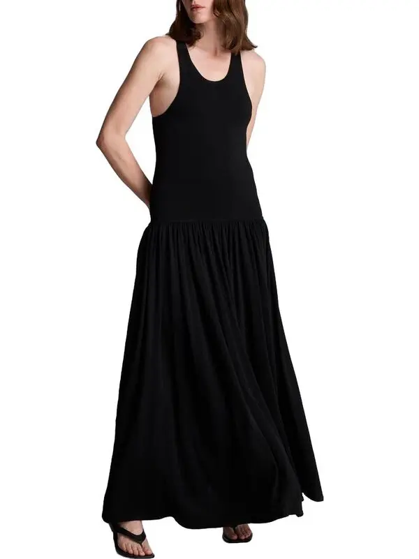 KENNETH COLE Drop Waist Maxi Dress - Black