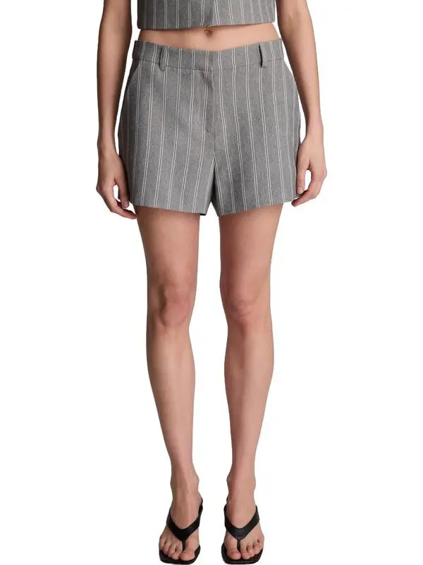 KENNETH COLE Pinstripe Tailored Shorts - Dark Slate/feather White